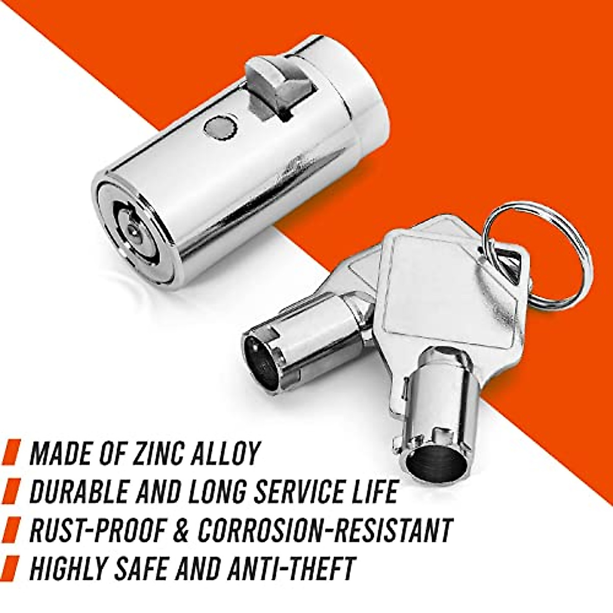 Westway Locks Vending Machine Lock and Key Pack of 02 - Tubular Keyway with Chrome Finish - Keyed Alike High Security Lock - Vending Machine Lock for Pepsi Machine, Coke Machine, Snack/Candy Machine