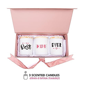 Candle Gift Set for Mom | Box of 3 Scented Candle Gifts | Christmas or Birthday Gifts for a Mom | Best Mom Ever Gifts | Unique Gift Ideas for Mothers Day | Arrive Beautifully Gift Boxed