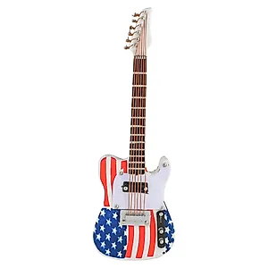 Broadway Gifts Co Miniature US Flag Electric Guitar 4 inch Wood Refrigerator Magnet