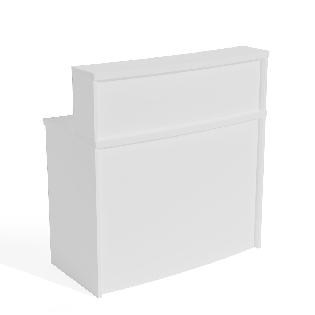 UGOS Mono White Modern Reception Desk w/Transaction Counter | Laminate Desktop | Multifunctional Standing Front Desk for Home, Office, Salon, Spas, and Lobby (40 inch)