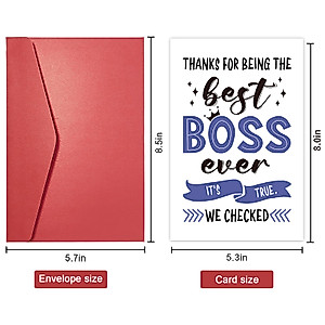 Funny Bosses Day Card for Him Her, Appreciation Card for Boss Manager, Best Boss Card, Thanks for Being The Best Boss Ever