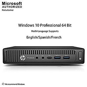 HP 600 G2 Micro Computer Mini Tower PC (Intel Quad Core i5-6500T, 16GB DDR4 RAM, 256GB SSD, Win 10 Pro (Renewed)