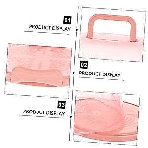 SOLUSTRE 1pc Cake Box Plastic Pallet Mini Server Round Cake Carrier Cake Serving Tray Cake Turntable Cupcake Carrier Box Round Storage Container Food Packaging Boxes Buckle Cake Packing Box