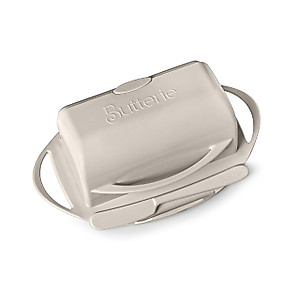 Butterie Flip-Top Butter Dish and Toaster Tongs Bundle (Ivory)