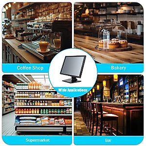 NG NOPTEG 17" LED Touch Screen Monitor LCD Display USB VGA w/POS Stand Retail Restaurant