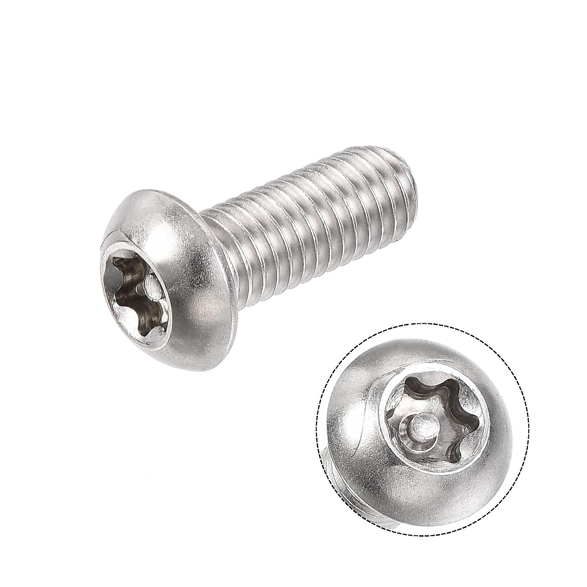 uxcell M8x20mm Torx Security Machine Screw, 10pcs Pan Head Screws Inside Column, 304 Stainless Steel Fasteners Bolts