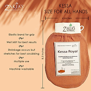 Original Kessa Exfoliating Glove - Salmon Beige - Microdermabrasion Exfoliating Mitts, Removes unwanted dead skin, dirt and grime and Keratosis Pilaris. Great for spray tan removal. 1 unit