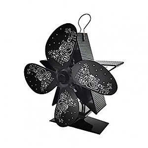 UXZDX CUJUX 4-Blade Heat Powered Stove Fan Burner/Fireplace Quiet Fan Heater Tool Efficient Heat (Color : B, Size : 17.8cm x 14.5cm x 8cm)