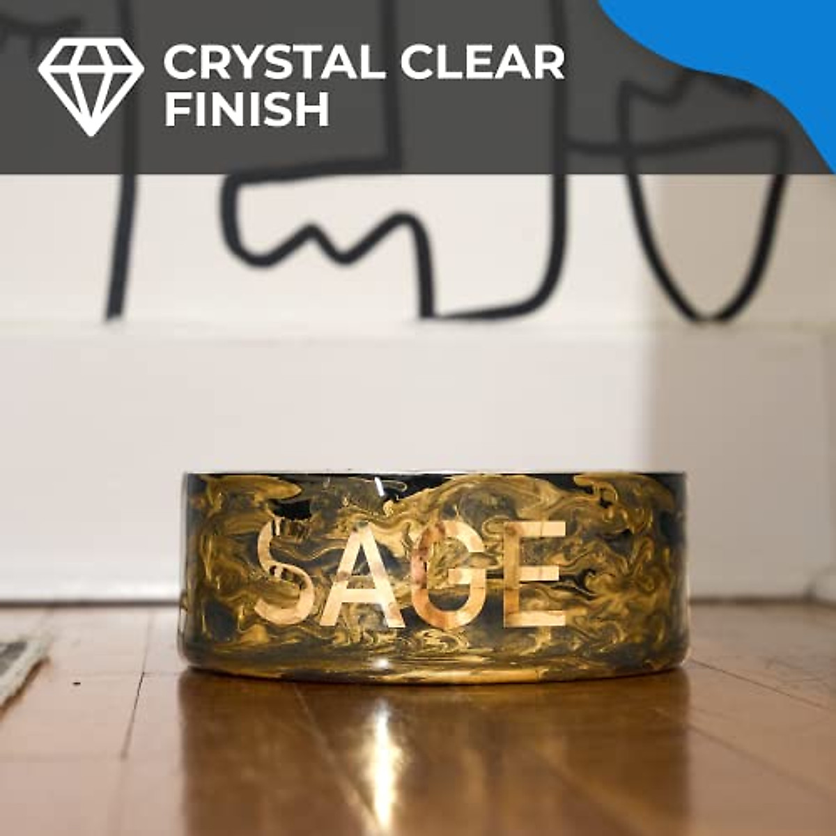 Epoxy Resin 16 Ounce Kit - Crystal Clear, UV Resistant, Self Leveling, Food Safe for Table Top, Arts & Crafts, Casting, Jewelry Making, and Coating - Use with Mica Powder, Silicone Molds, Alcohol Ink