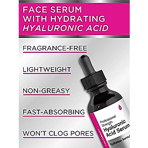 Hyaluronic Acid Serum For Face | 2 oz | Paraben & SLS Free Moisturizer | by Horbaach