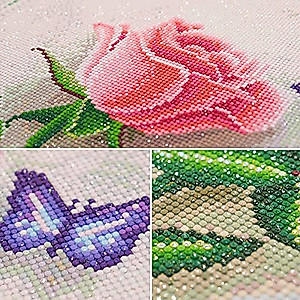 5D Diamond Art Painting Kits White Angel Wing DIY Paint with Full Drill Round Diamond Art by Number Kits Crystal Cross Stitch for Adults Decompression and Wall Decoration 30x40cm
