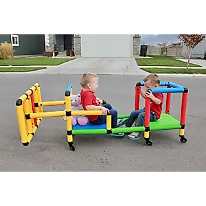 FUNPHIX Wheelies - Buildable Play Structure Set with Wheels, Indoor and Outdoor STEM Learning Construction Toy for Ages 2-12 Years