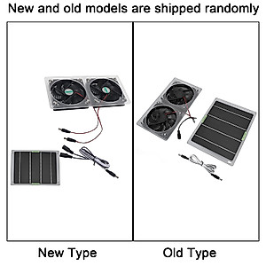 Solar Panel Fan Kit, 100W 12V Dual Solar Exhaust Fans with Solar Panel, Waterproof Solar Powered Greenhouse Fan for Small Chicken Coops Sheds Crawl Space Pet Houses