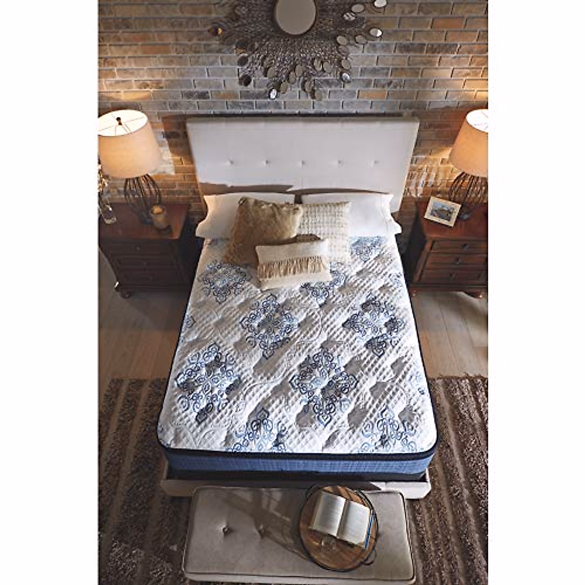 Signature Design by Ashley Mt Dana 16 Inch Eurotop Plush Mattress, CertiPUR-US Certified Foam, California King