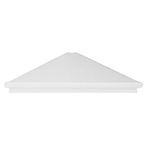 evron Wall Mount Corner Shelf,Easy to Install Metal Front Floating Corner Shelf with Self-Adhesive Tapes,Wood Imitation Corner Shelves with Wire Pass Hole Pattern (White)