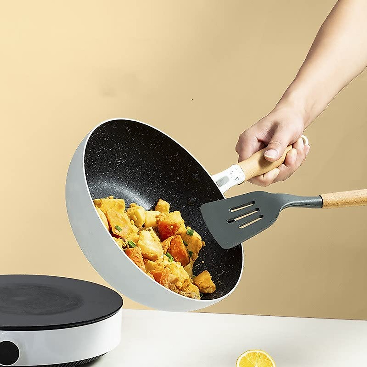 DHTDVD Non-Stick Pot Maifan Stone Pan Kitchen Utensils Household Appliances Universal