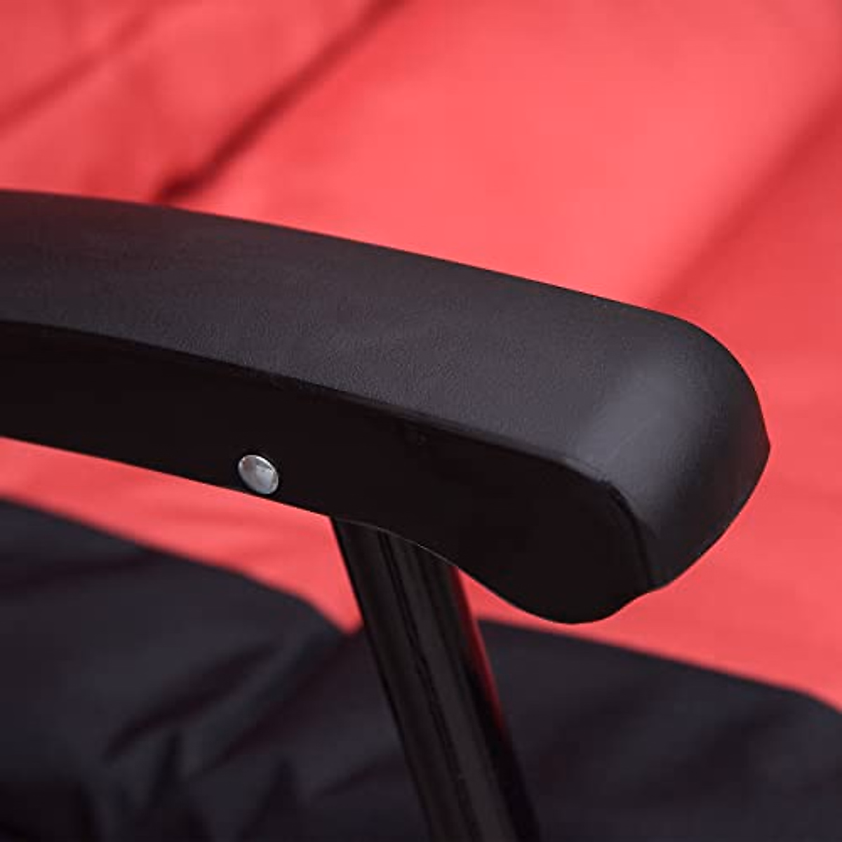 Outsunny 2 Piece Outdoor Rocking Chair Set, Patio Furniture Set with Folding Design, Armrests for Porch, Camping, Balcony, Red