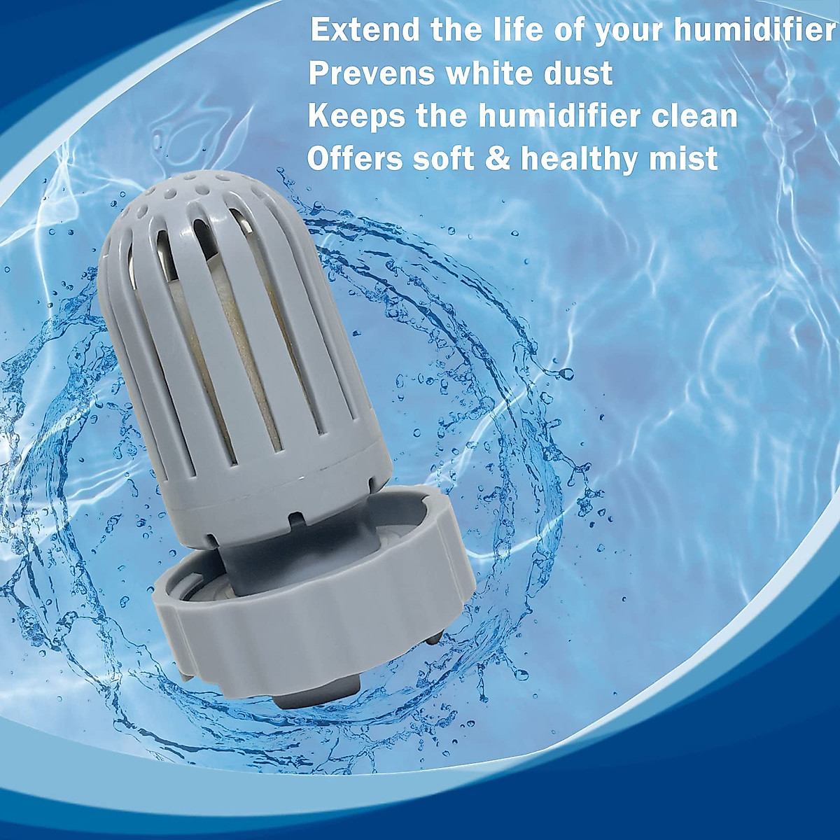 Humidifier Demineralization Filters Compatible with Air Innovations HUMIDIF Humidifier, Demineralization Cartridge Filters Silver 8 Pack