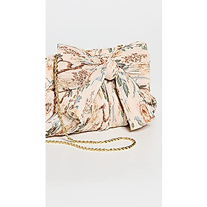 Loeffler Randall Women's Rayne Pleated Frame Clutch with Bow, Cream Botanical Floral, One Size