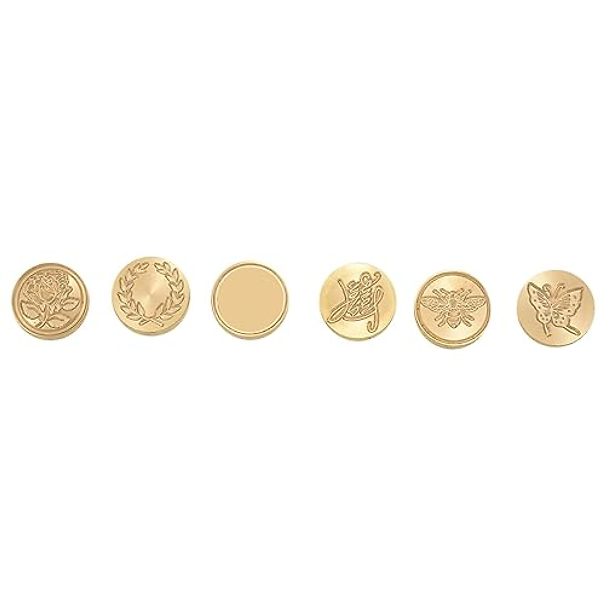 Yuyosunb Wax Seal Stamp Set, 6Pcs Sealing Wax Stamps Copper Seals with 2Pcs Wooden Hilt, Vintage Retro Classical Initial Seal Wax Stamp Kit