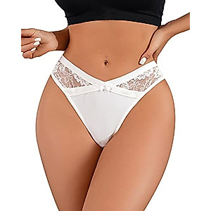Banamic Women Floral Lace G-String Thong Panties Sexy T Back Stertchy Panties