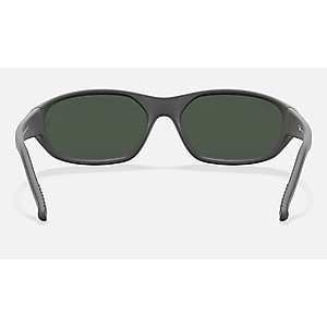 Ray-Ban RB2016 DADDY-O W2578 59M Matte Black/Plastic Lens Green Rectangular Sunglasses + BUNDLE with Designer iWear Eyewear Kit