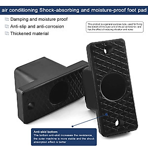 Enenes Rubber Vibration Isolator Mounting Bracket, 4Pack Air Conditioner Mounting Bracket, Mini Split Shock Absorbing Pads Stands for Outdoor Ductless Mini Split Air Conditioner Condensers