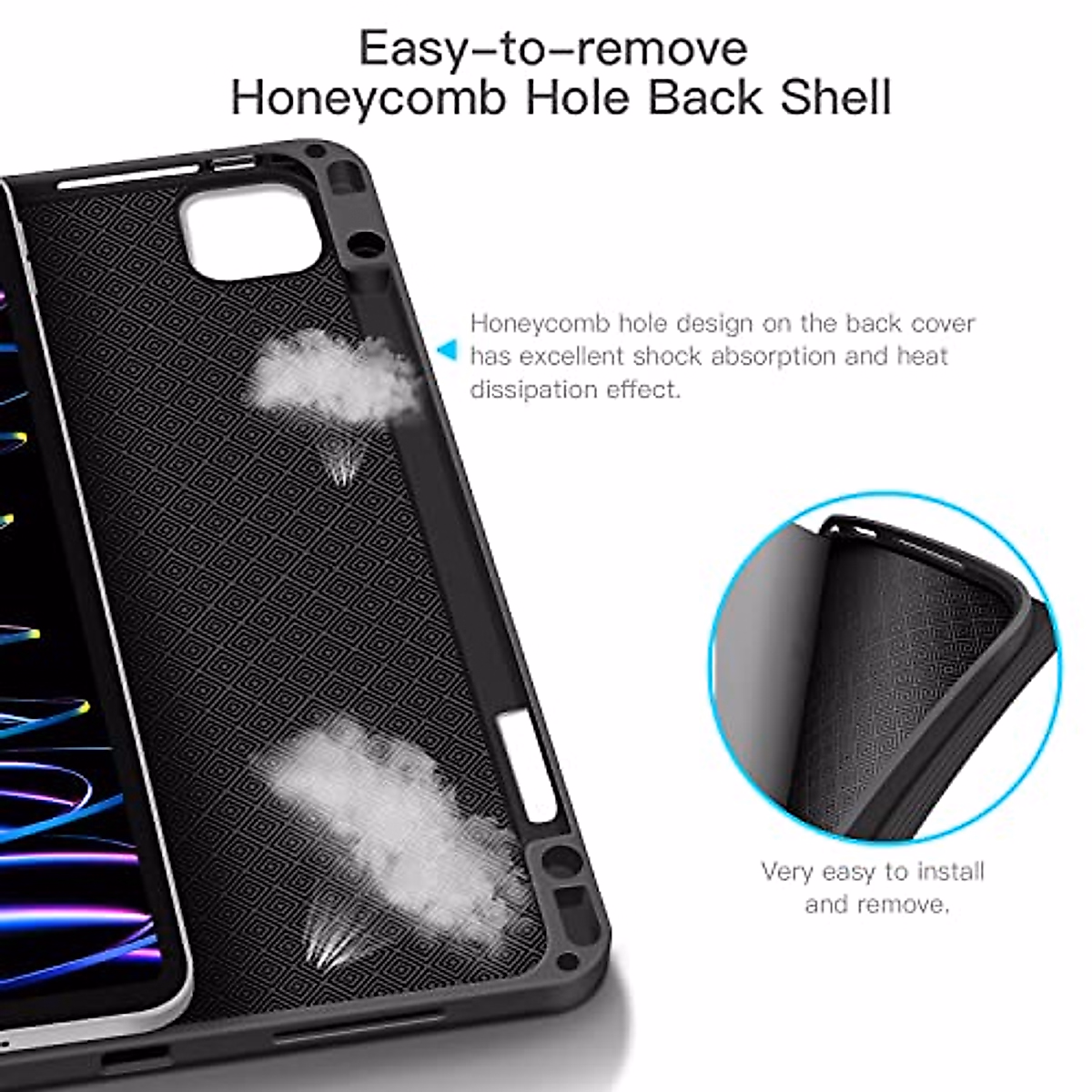 BloxFlag Case for iPad Pro 12.9 6th/5th/4th/3rd Generation with Card Pocket/Pencil Holder/Typing Angle Auto Sleep/Wake iPad Pro 12.9 2022/2021/2020/2018 Vegan Leather Cover (Brown)