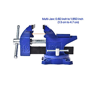 Rolin Vise Bench Vise 4-1/2 Inch With 240 Degree Swivel Base Clamp Tools Home Vises Rotation Base