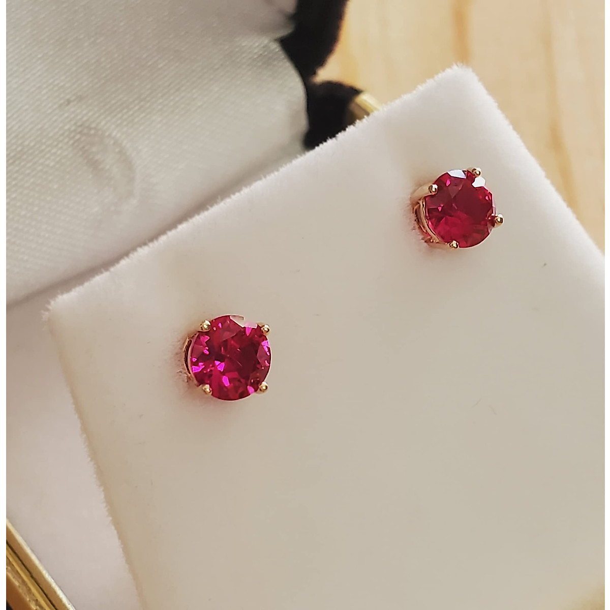 Galaxy Gold GG 14k Solid Gold Fiercely We Believed 1.3 ctw Ruby Earrings