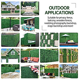 Yaheetech 12 PCS 20"x 20" Artificial Boxwood Panels Topiary Hedge Plant, Privacy Hedge Screen UV Protected Greenery Wall, Decor Faux Grass Wall Panel Suitable for Outdoor Indoor Garden Backyard
