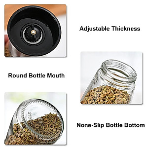 Stainless Steel Salt And Pepper Mill Grinder, Spice Glass Muller, Hand Mill Grinding Bottle, Kitchen Gadgets Glass Tools
