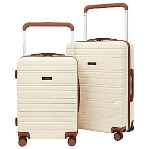 Travelers Club 20" Navigate Luggage, Ivory, 2PC Set