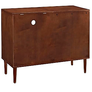 Crosley Furniture Everett Media Console and Record Player Stand with Storage for Vinyl Records, Mahogany