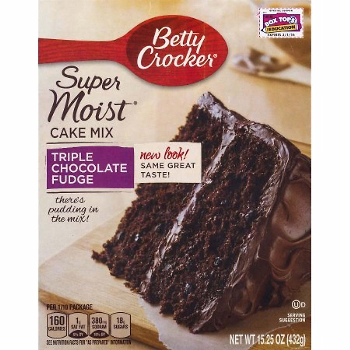 Betty Crocker Super Moist Cake Mix Triple Chocolate Fudge 15.25 oz Box (Pack of 8)