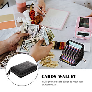 1pc Multi-card Holder Cards Credit Holder Zip Case Large Wallets for Women Extra Capacity Classic Wallet Zipper Holder Card Wallets for Women Pickup Bag Pu High Capacity Woman