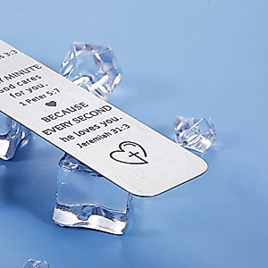 Inspirational Christian Gifts for Women Men Bible Verse Religious Bookmark for Women Men Friends Church Catholic Gifts for Son Daughter Baptism Easter Godchild Faith Book Lovers Church Bulk Gifts