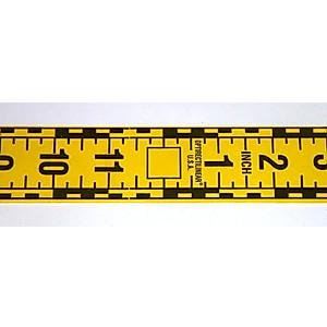 Adhesive Continuous Ruler Roll Tape – Fractional – 1 1/2 Inches Wide, 12 Inch Long X 105 Repeats – Vertical Up – Yellow