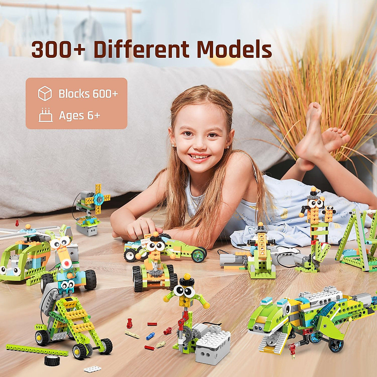 Coding Robot Kit for Kids Ages 6+, 200+ in 1 APP Control Dinosaur Robot Toy, Educational Scratch Programming Robotic Kit with 47 Video Courses,Birthday for Boys Girls(600 Blocks)
