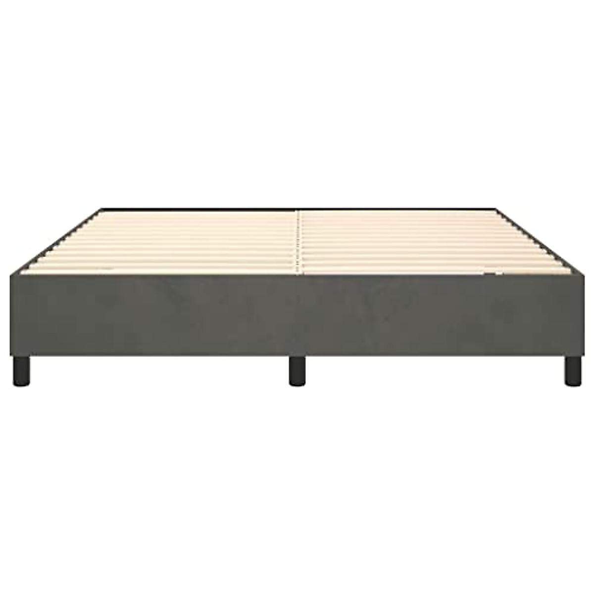 vidaXL Box Spring Bed Frame Home Indoor Bed Accessory Bedroom Upholstered Double Bed Base Furniture Dark Gray 72"x83.9" California King Velvet