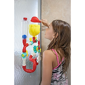Mighty Bee Bath Toys Expansion Set: Building Toys for Shower or Bath Time. 31 Piece Pipes N Valves Set, Top STEM Learning Toys for Kids Ages 4-8, All the Fun of a Water Table, with Super Suction Cups!