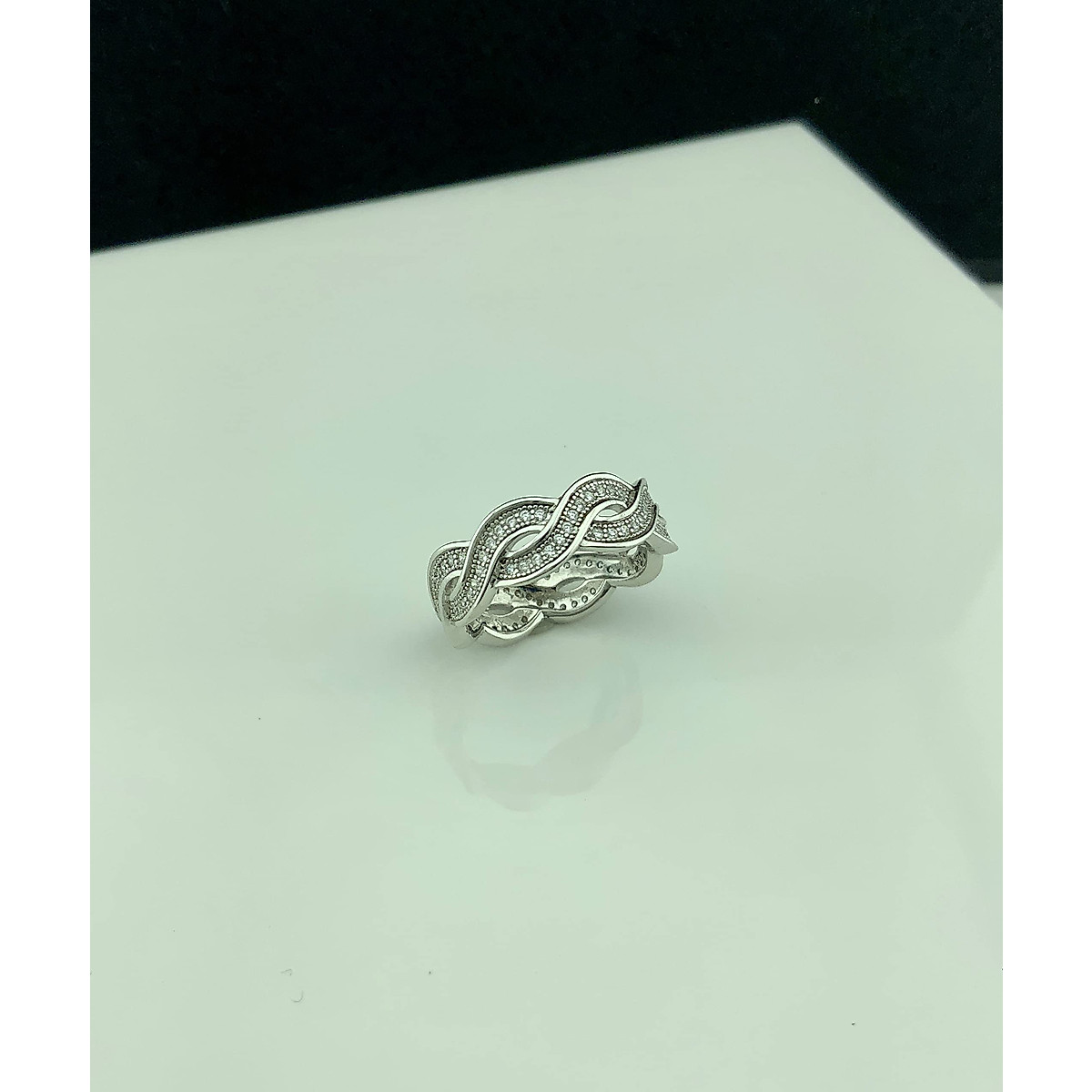 SILVERCLOSEOUT Sterling Silver Cz Infinity Eternity Ring - Size 7