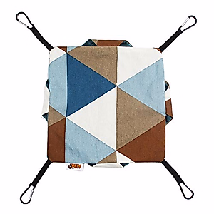 Alfie Pet - Kasey Hanging Hammock Bed for Mouse, Chinchilla, Rat, Gerbil and Dwarf Hamster - Color: Brown Teal, Size: Medium