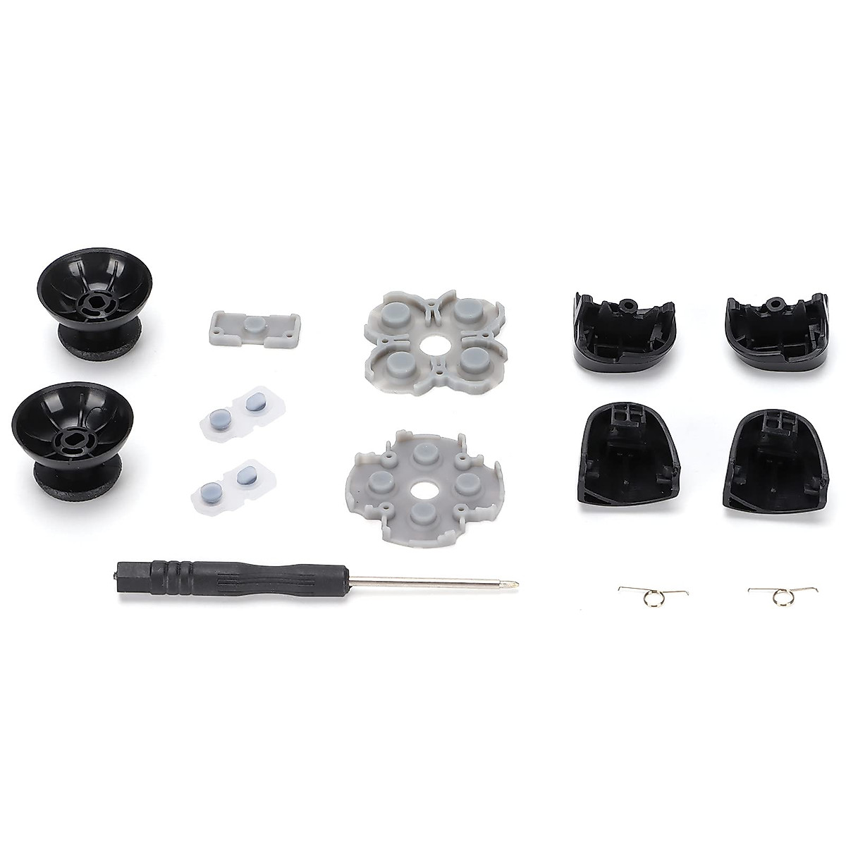 PS5 Controller Replacement Parts Kit for PS5 Handle Conductive Rubber Pad Rocker + 3D Plastic Cap + L12 Replacement Buttons Set Repair Kit