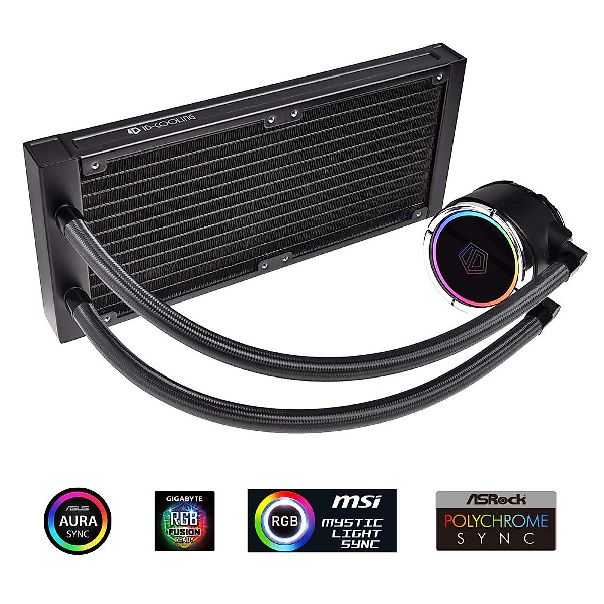 ID-COOLING ZOOMFLOW 240X ARGB CPU Water Cooler 5V ARGB AIO Cooler 240mm CPU Liquid Cooler 2X120mm RGB Fan for Desktop, Intel 115X/1200/2066, AMD AM4/AM5