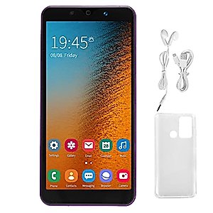 Jazar Smartphone, Powerful Processor Dual Cards Dual Standby 128Gb Expandable Storage Fingerprint Unlock Smart Phone, Note30 Plus 854X480 Resolution for 8.1(Purple)