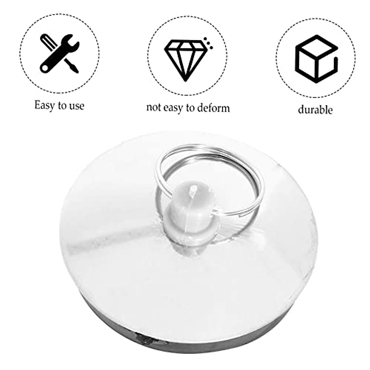 WOONEKY 9 Pcs Sink Stopper Hard Case with Foam Tub Drain Plug Tub Accessories for Water Stopper Garbage Drain Stopper Bath Drain Stopper Bathtub Accessories Bathtub Plug Rubber Silver