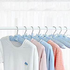 BESPORTBLE 4pcs Satin Padded Hangers Satin Hangers with with Metal Hook Anti Slip Sponge Satin Cushioned Hangers for Sweaters Dresses Coats