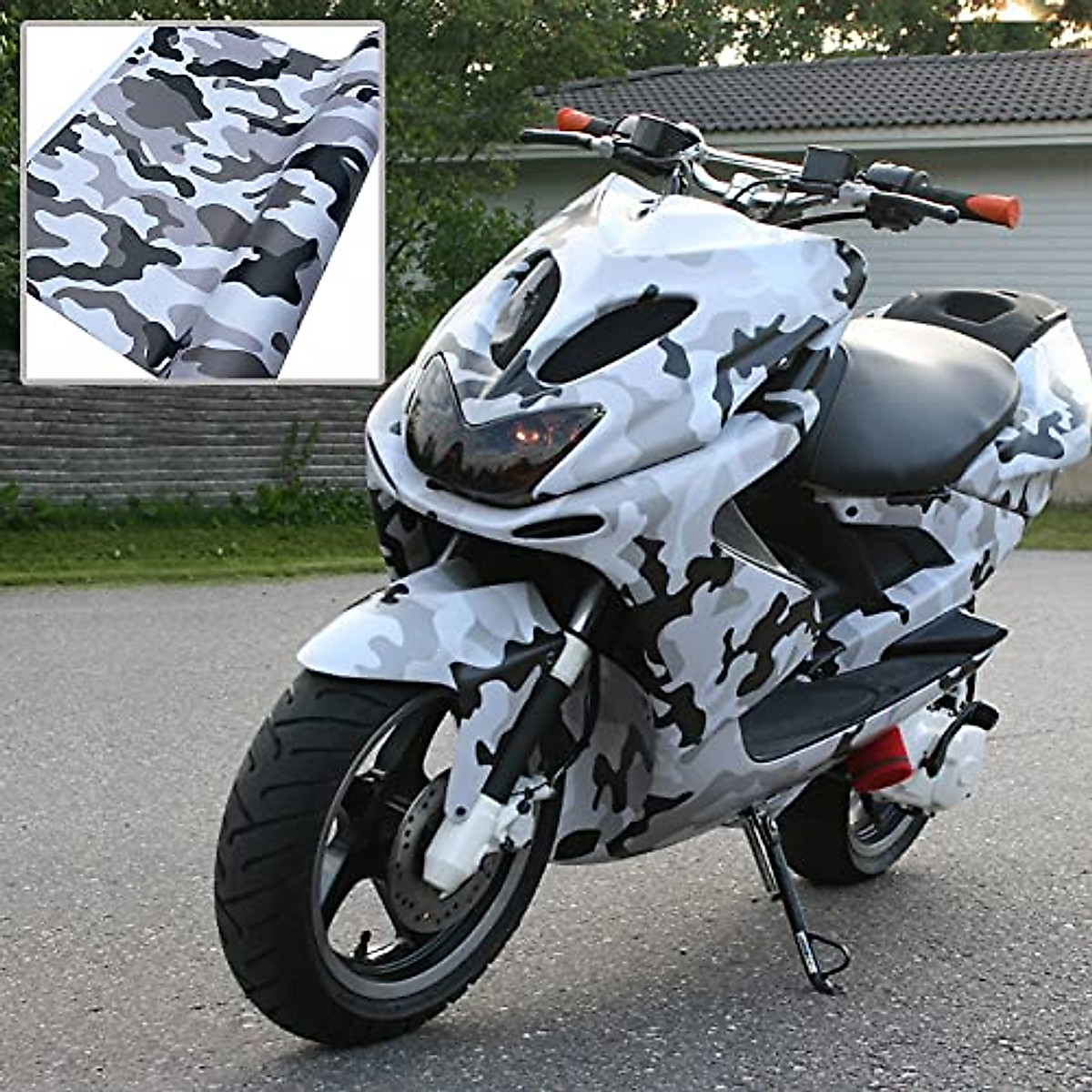 Camouflage Pattern Car Film Wrap,MoreChioce Self-Adhesive Car Protective Film Wrap Sticker PVC DIY Car Body Decorative Stickers for Auto Motorcycle Bike,Yellow,152cmx30cm