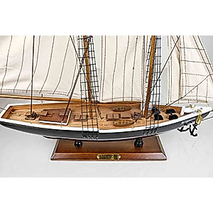 SAILINGSTORY Wooden Sailboat Model Ship Bluenose 1/85 Scale Replica Schooner Sailboat Decor Medium